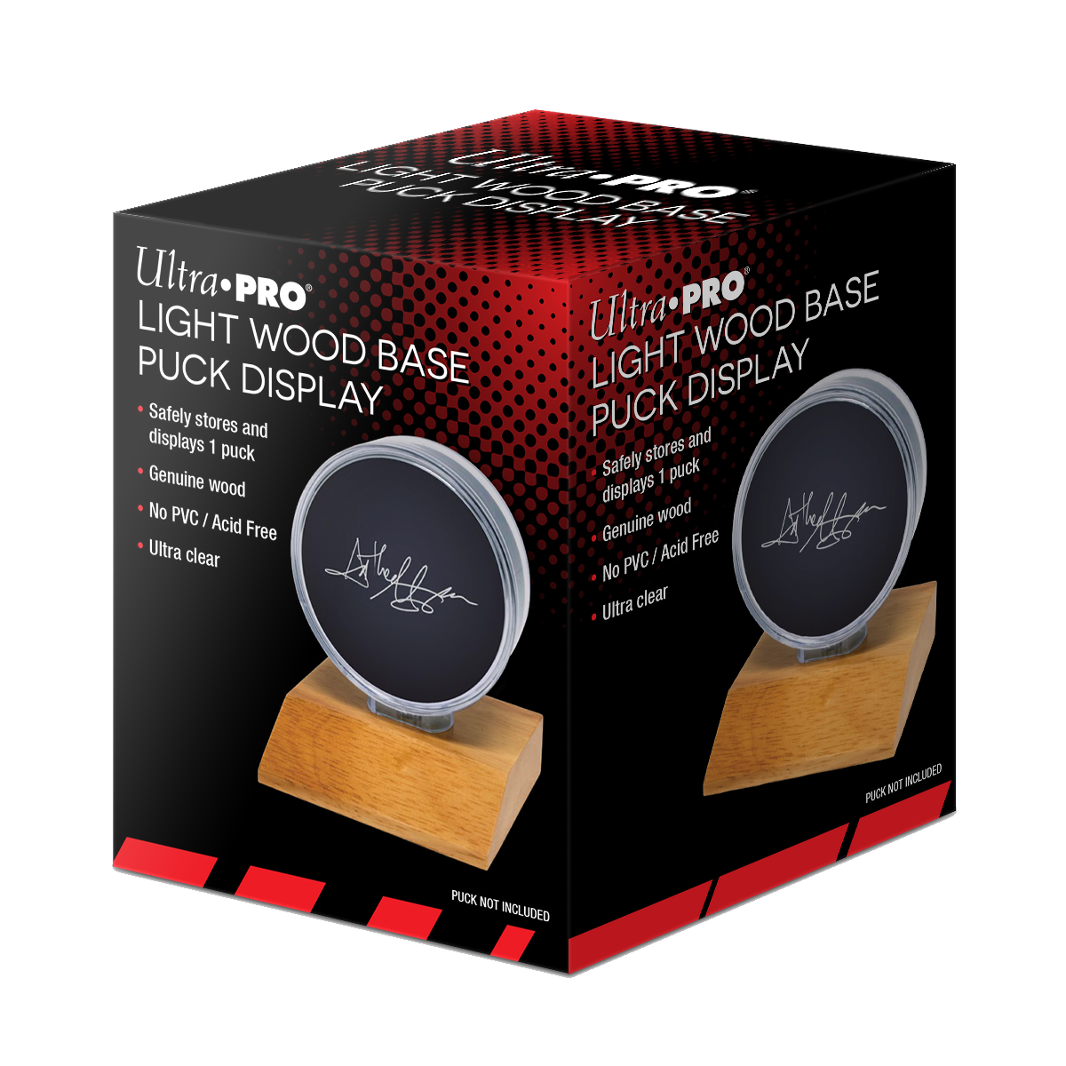 Hockey Puck Light Wood Base Display Holder | Ultra PRO International