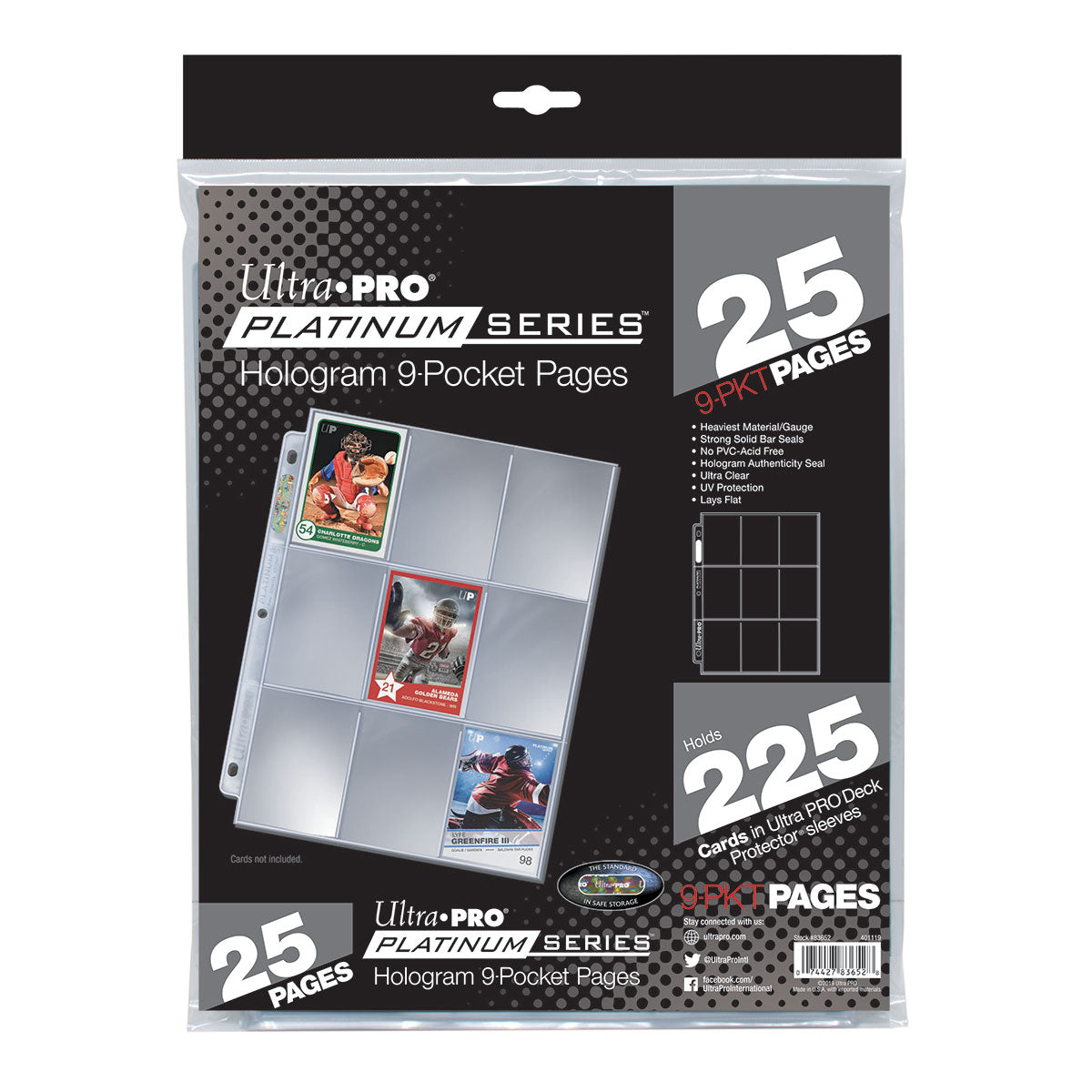 Platinum Series 9-Pocket Pages (25ct) for Standard Size Cards | Ultra ...