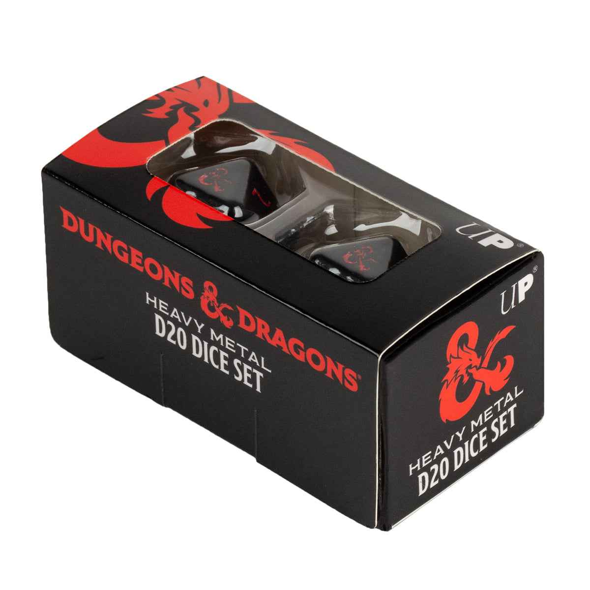 Heavy Metal Black and Red D20 Dice Set (2ct) for Dungeons & Dragons ...